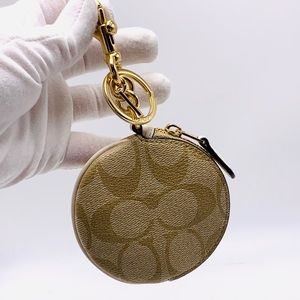 Coach | Accessories | Nwt Coach Circular Signature Coin Pouchbag Charm ...